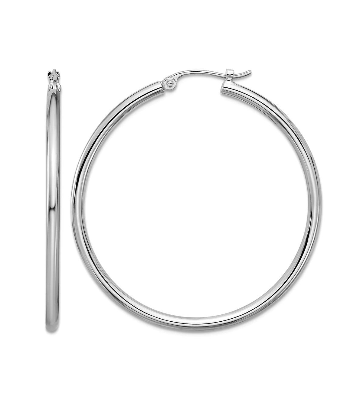 Click here for Curata Jewelry Solid 950 Platinum Classic Hoop Ear... prices