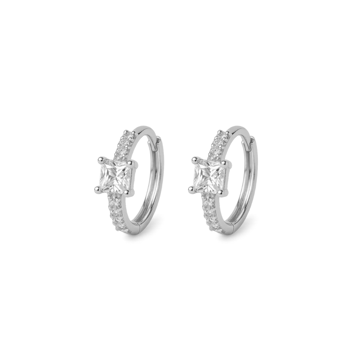 Click here for Dloria Lila Square-Cut Huggie Hoop Earrings - Silv... prices