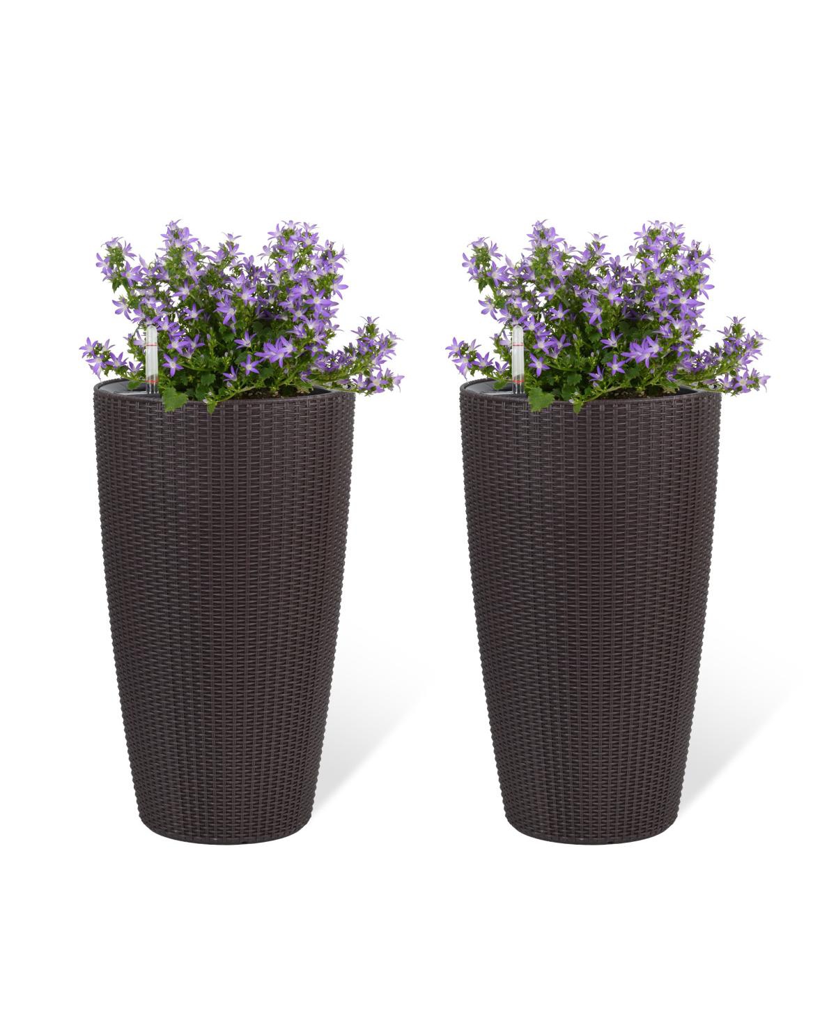 Click here for Streamdale Furniture Set of 2 Faux Rattan Tall Pla... prices