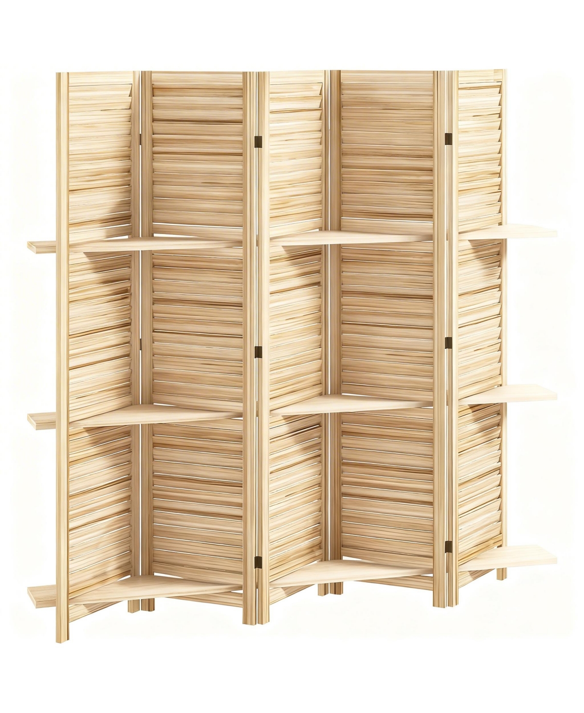 Click here for Yigii Wood Room Divider with Shelves and Folding D... prices