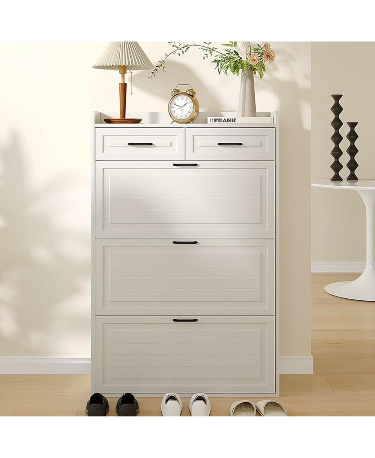 Click here for gaomon Narrow Entryway Wooden Shoe Cabinet  2 Draw... prices