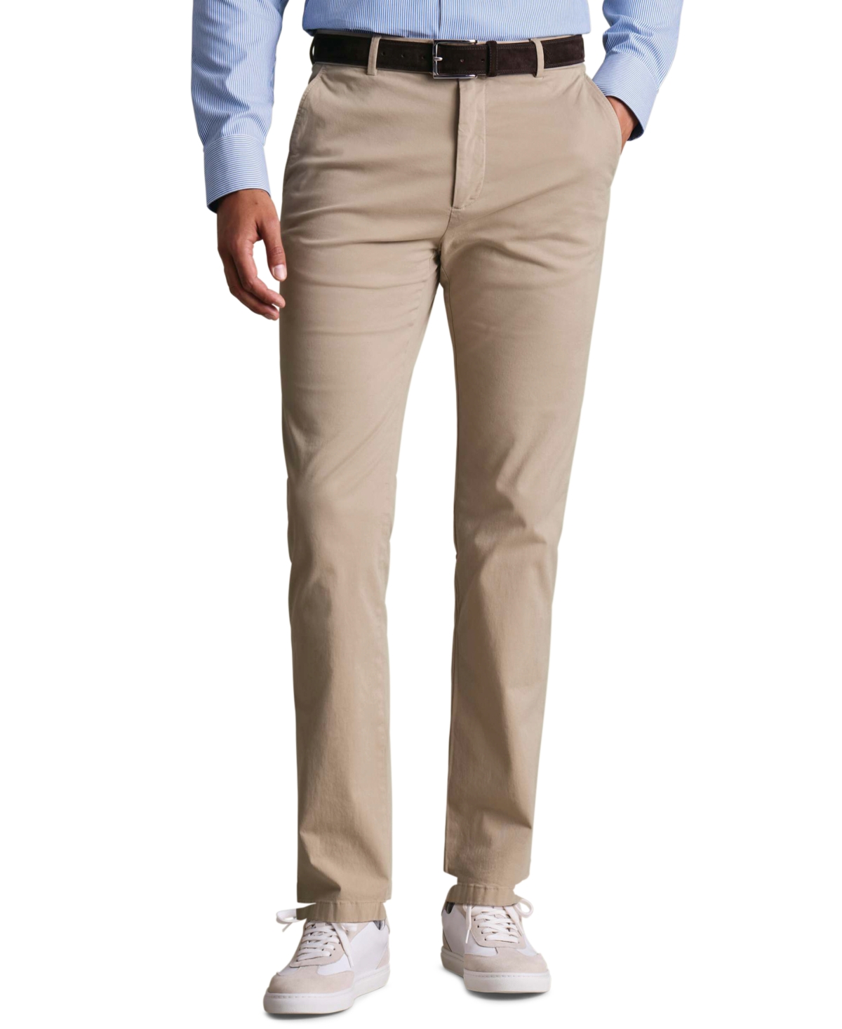 Click here for Charles Tyrwhitt Mens Tan Slim-Fit Washed Chinos P... prices