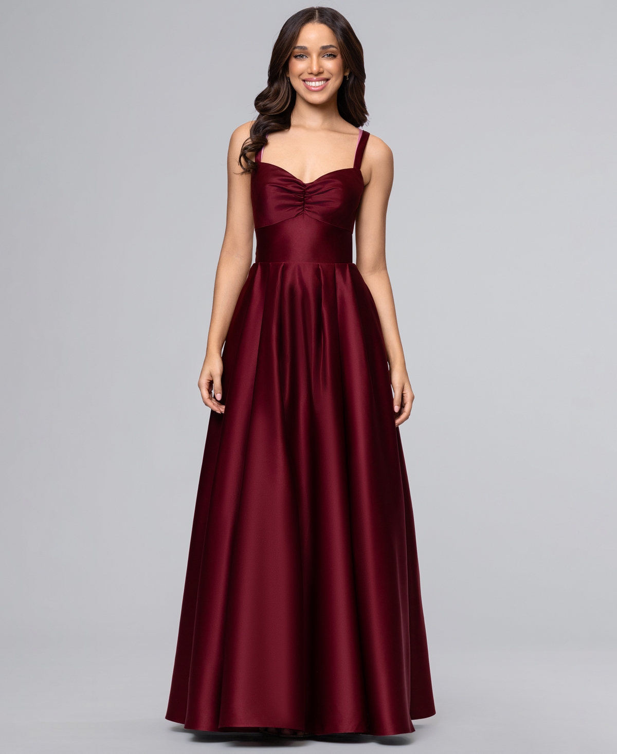 Click here for Blondie Nites Juniors Sweetheart Neck Gown - Wine prices