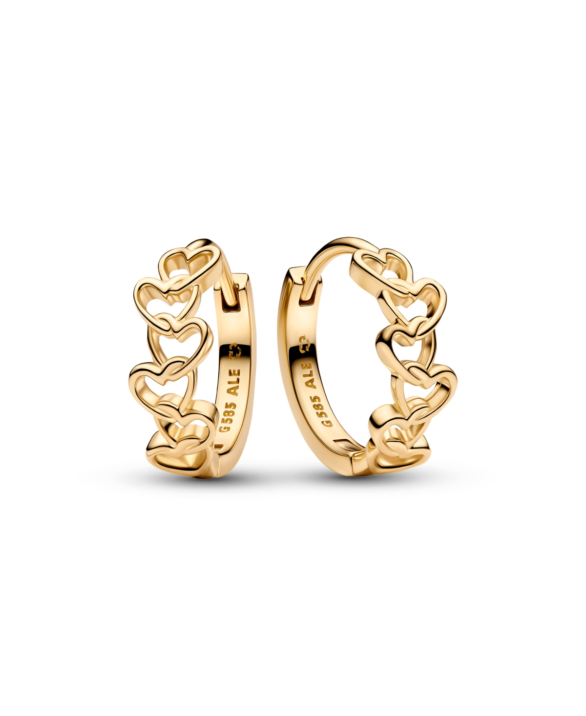 Click here for Pandora Era Linked Hearts Hoop Earrings - Gold prices