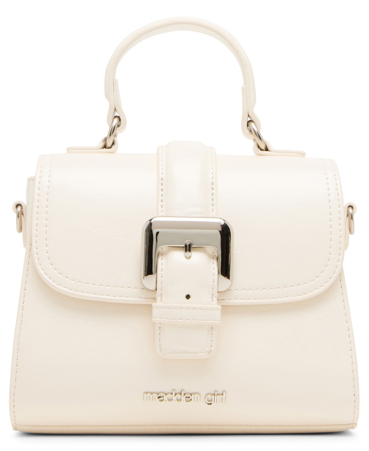 Click here for Madden Girl Trissa Turn Lock Satchel Bag - Cream prices
