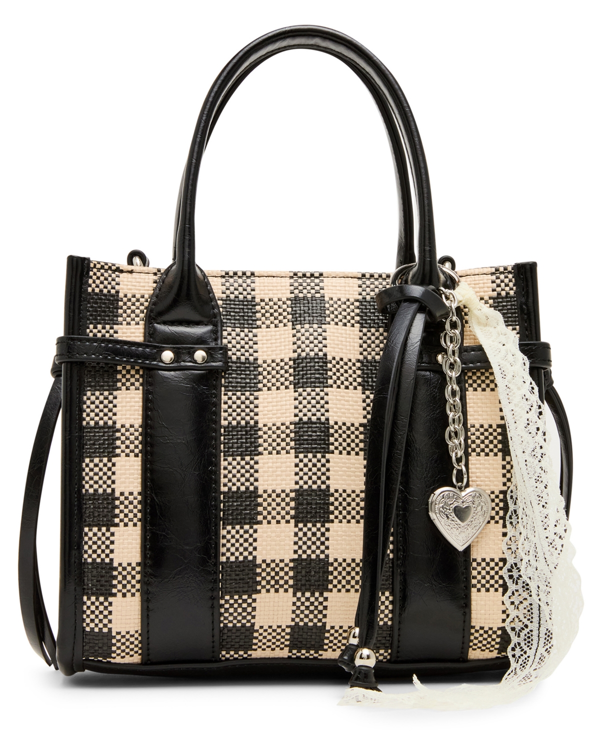 Click here for Madden Girl Logand Denim Mini Tote Bag - Black Mul... prices