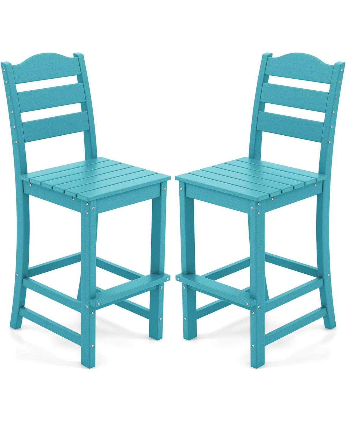 Click here for Gymax Set of 2 Hdpe Bar Stool Patio Tall Chair Bac... prices