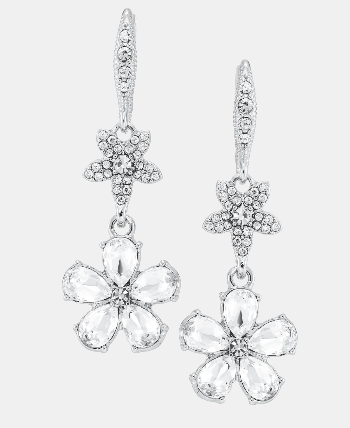 Click here for Givenchy Crystal Flower Double Drop Earrings - Cry... prices