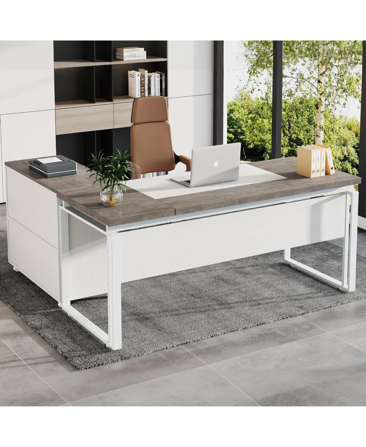 Click here for Tribesigns L-Shaped Desk with Drawers  63" Of... prices