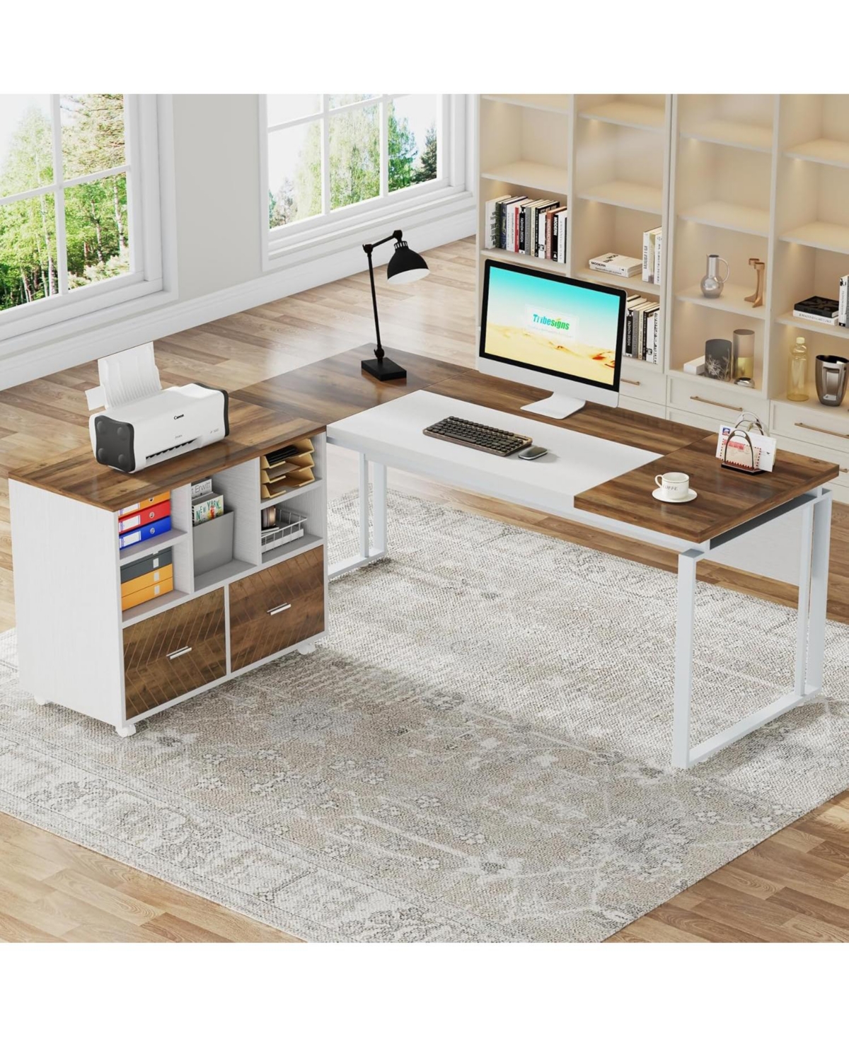 Click here for Tribesigns L-Shaped Desk with Drawers  63" Of... prices