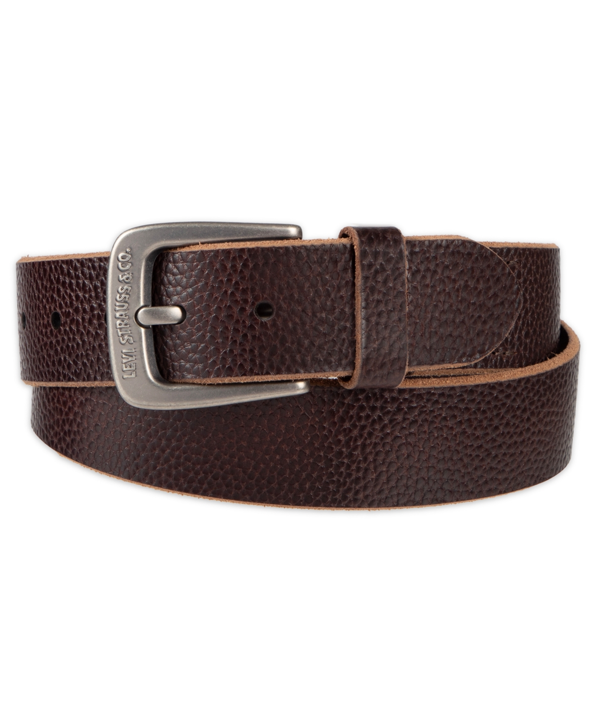 Click here for Levis Mens Raw-Edge Harness Belt - Brown prices