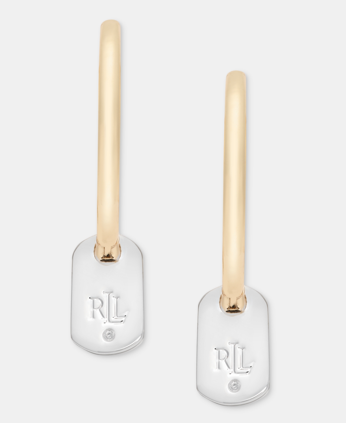 Click here for Lauren Ralph Lauren Two-Tone Drop Hoop Earrings -... prices