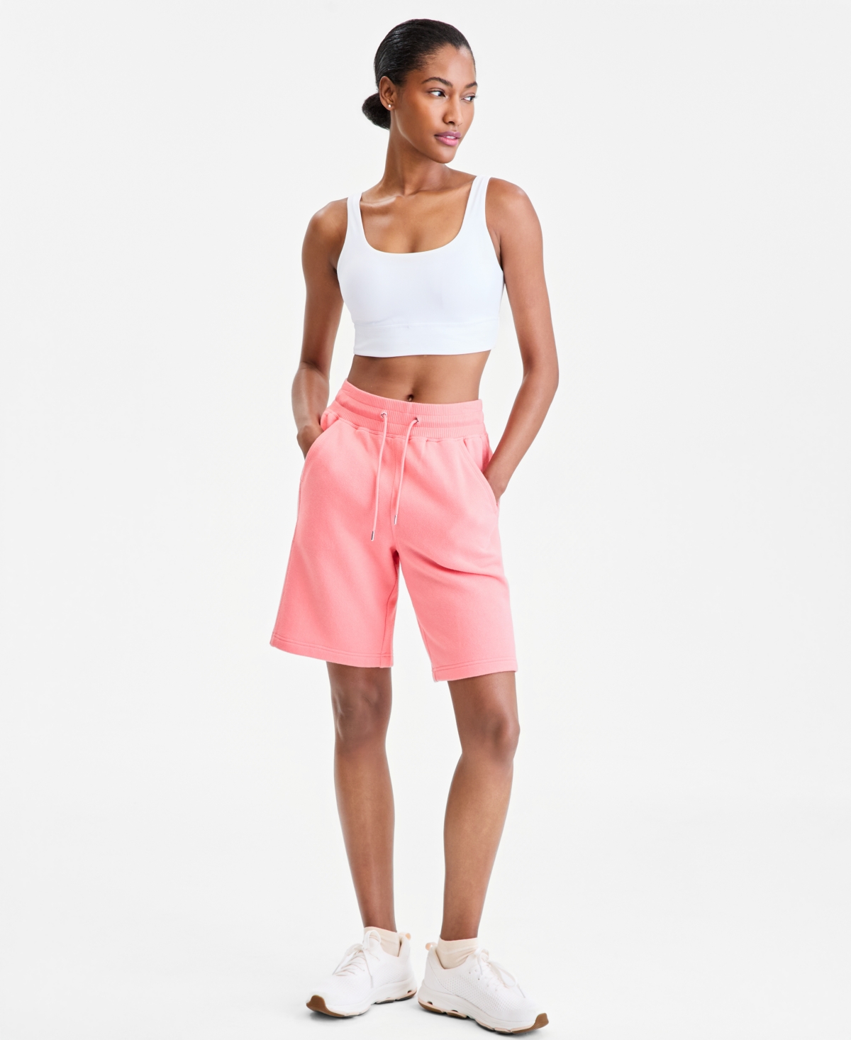 Click here for Id Ideology Womens Cotton-Blend Pull-On Bermuda Sh... prices