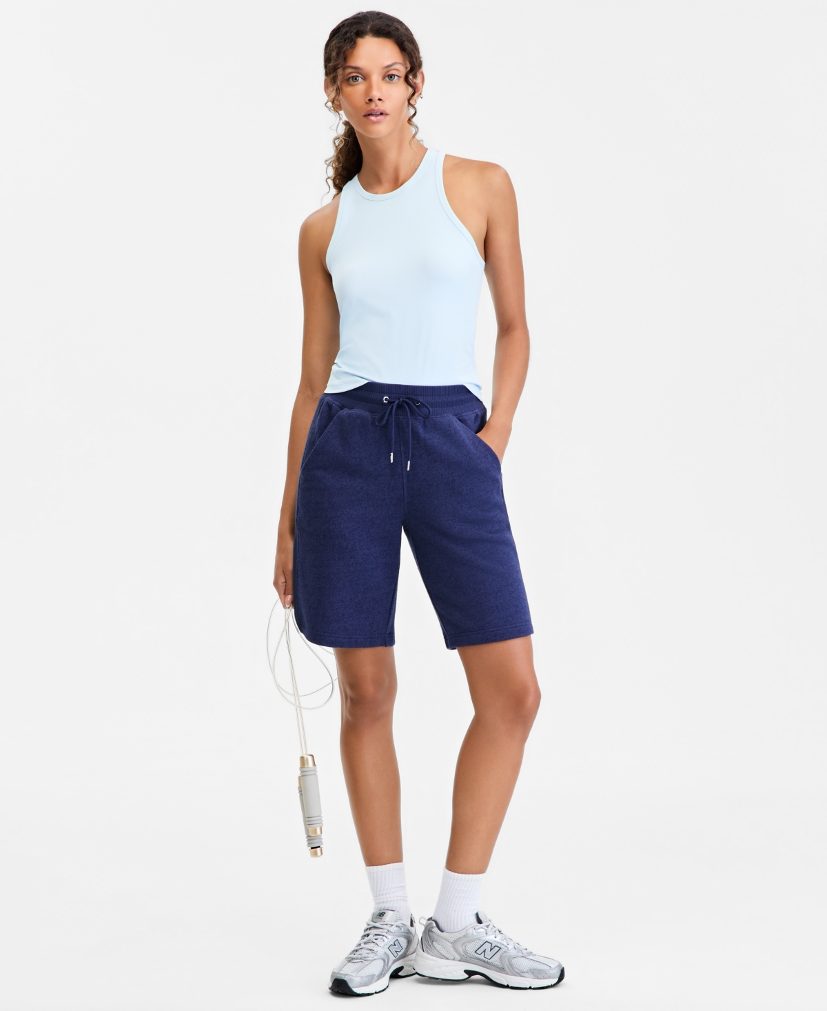 Click here for Id Ideology Womens Cotton-Blend Pull-On Bermuda Sh... prices