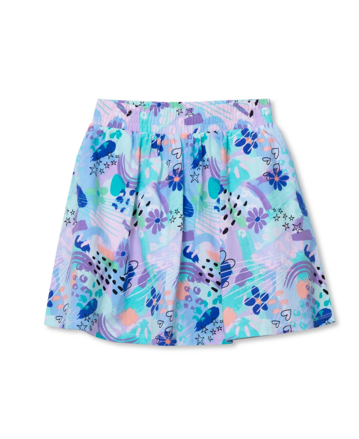 Click here for Lands End Girls Smocked Skort - Doodle party/blue prices