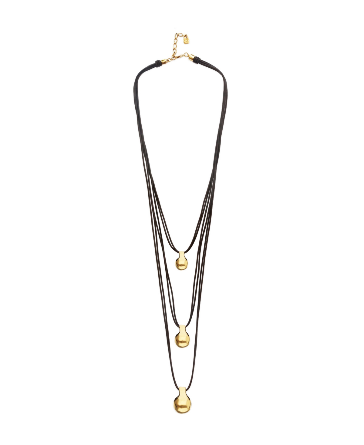 Click here for UNOde50 Triple Leather Necklace with 2 18k Gold Al... prices