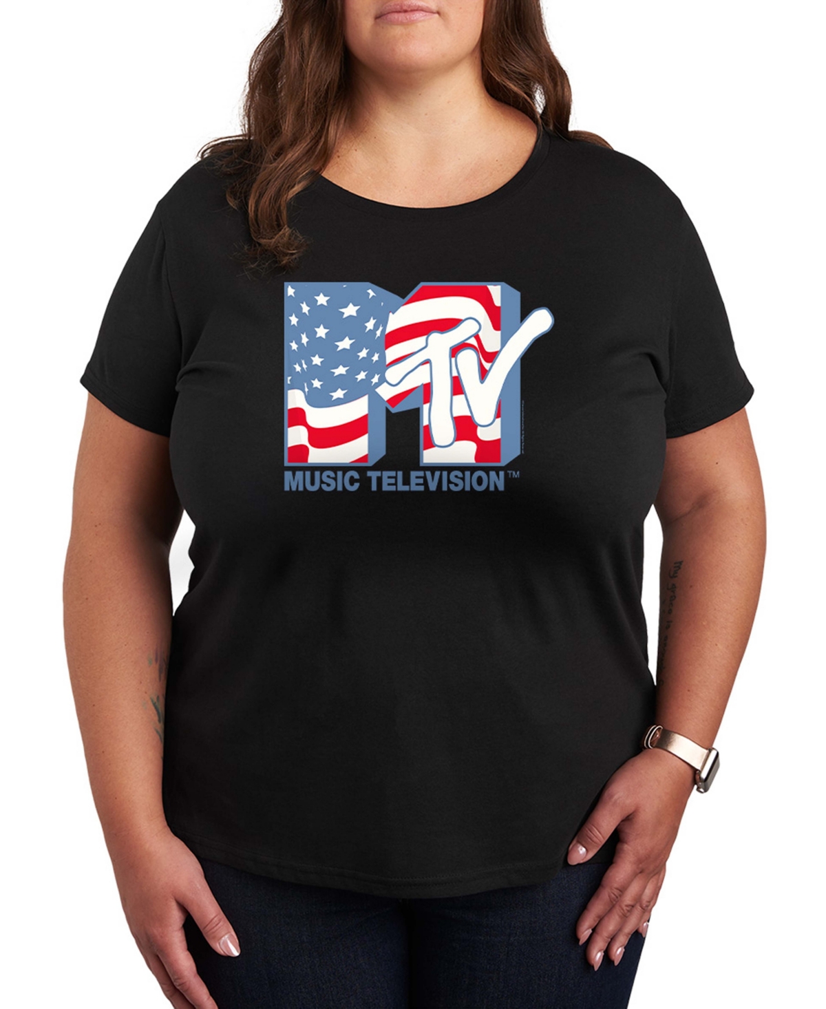 Click here for Hybrid Apparel Plus Size Mtv American Flag Logo Gr... prices