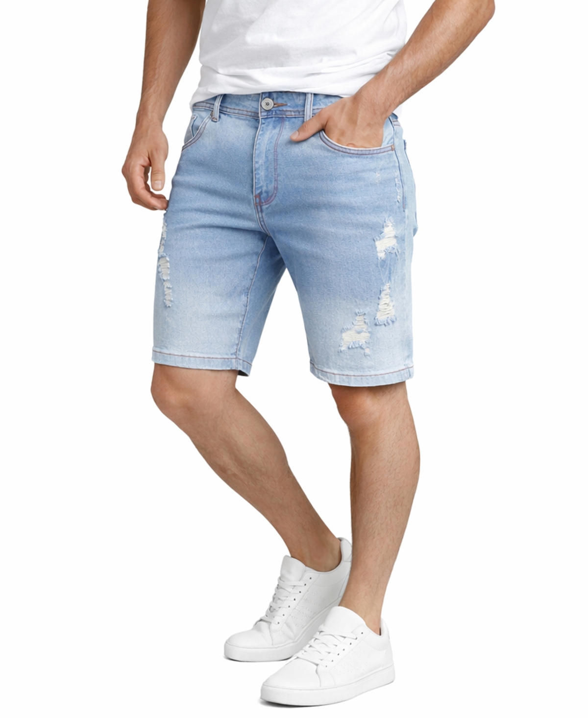 Click here for Blu Rock Mens Modern Slim-Fit Stretch Denim Shorts... prices