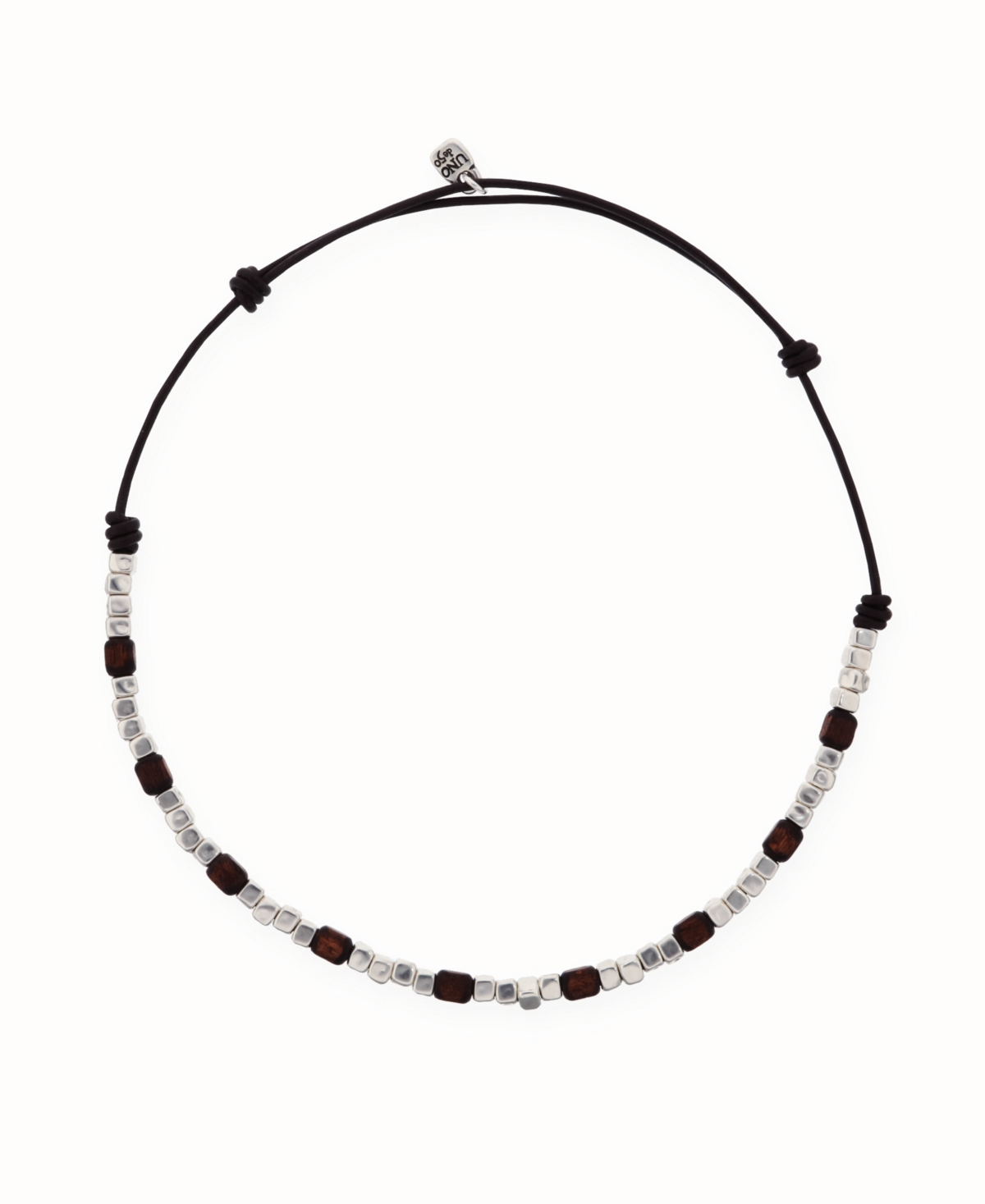 Click here for UNOde50 Leather necklace with metal alloy beads in... prices