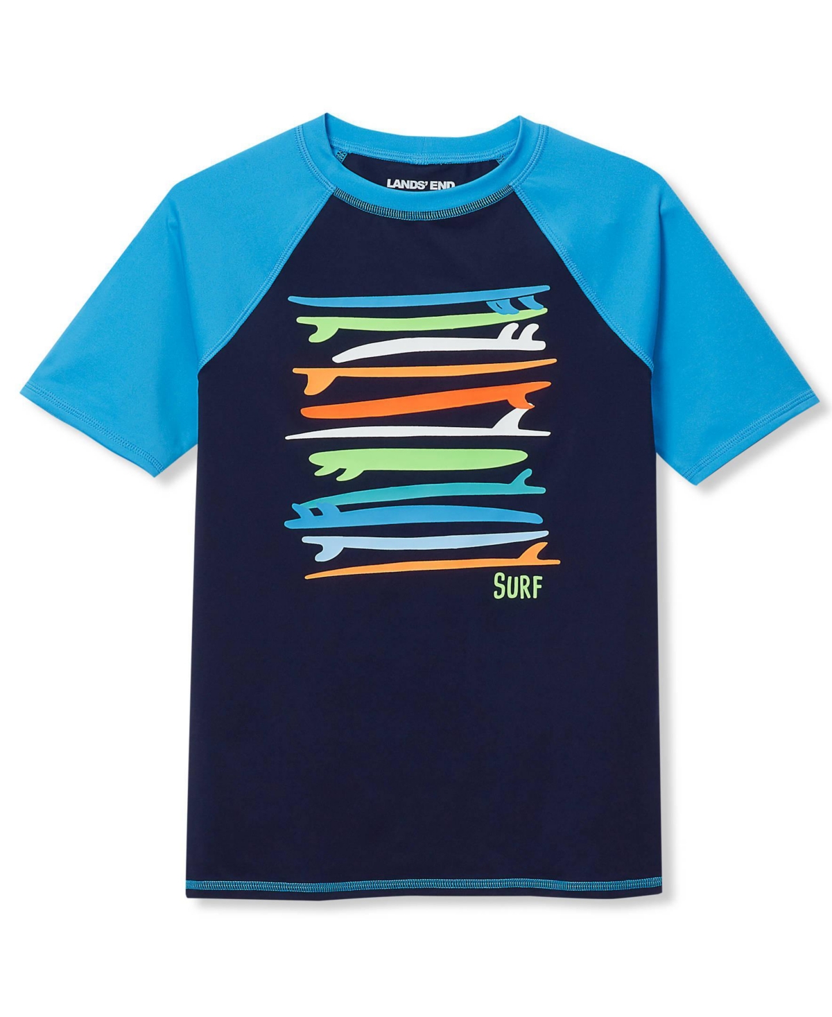 Click here for Lands End Boys Chlorine Resistant Short Sleeve Cre... prices