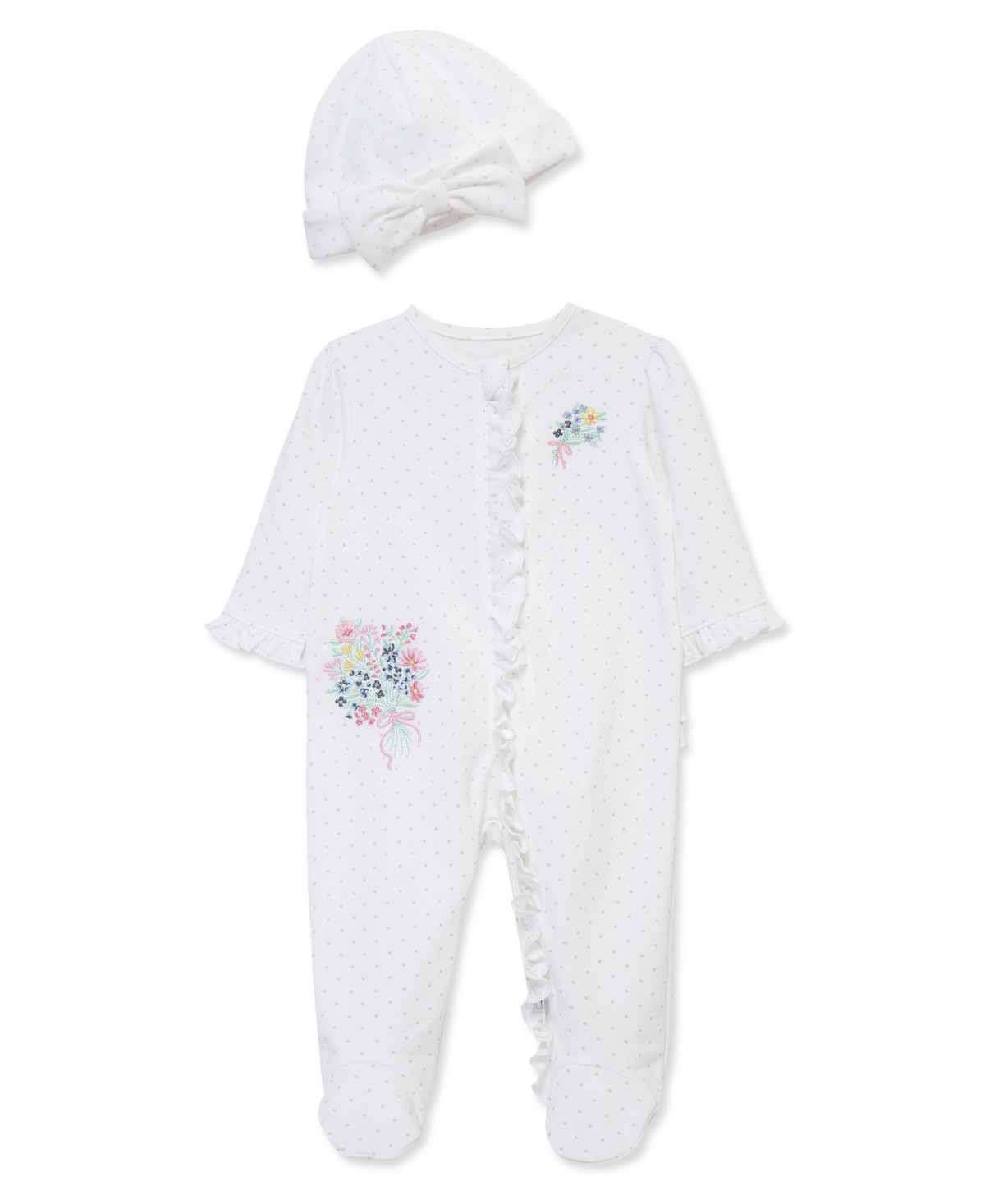 Click here for Little Me Baby Girls Bouquet Printed Footie with H... prices