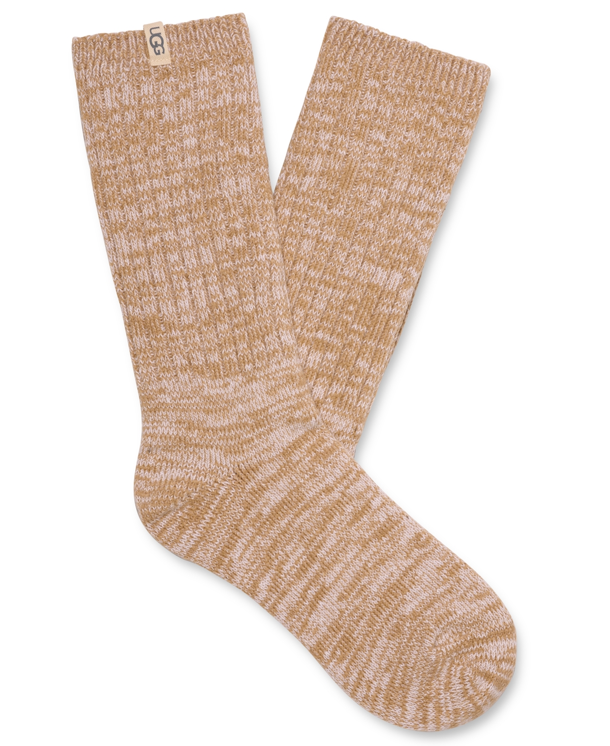Click here for Ugg Womens Rib-Knit Slouchy Crew Socks - Sand prices