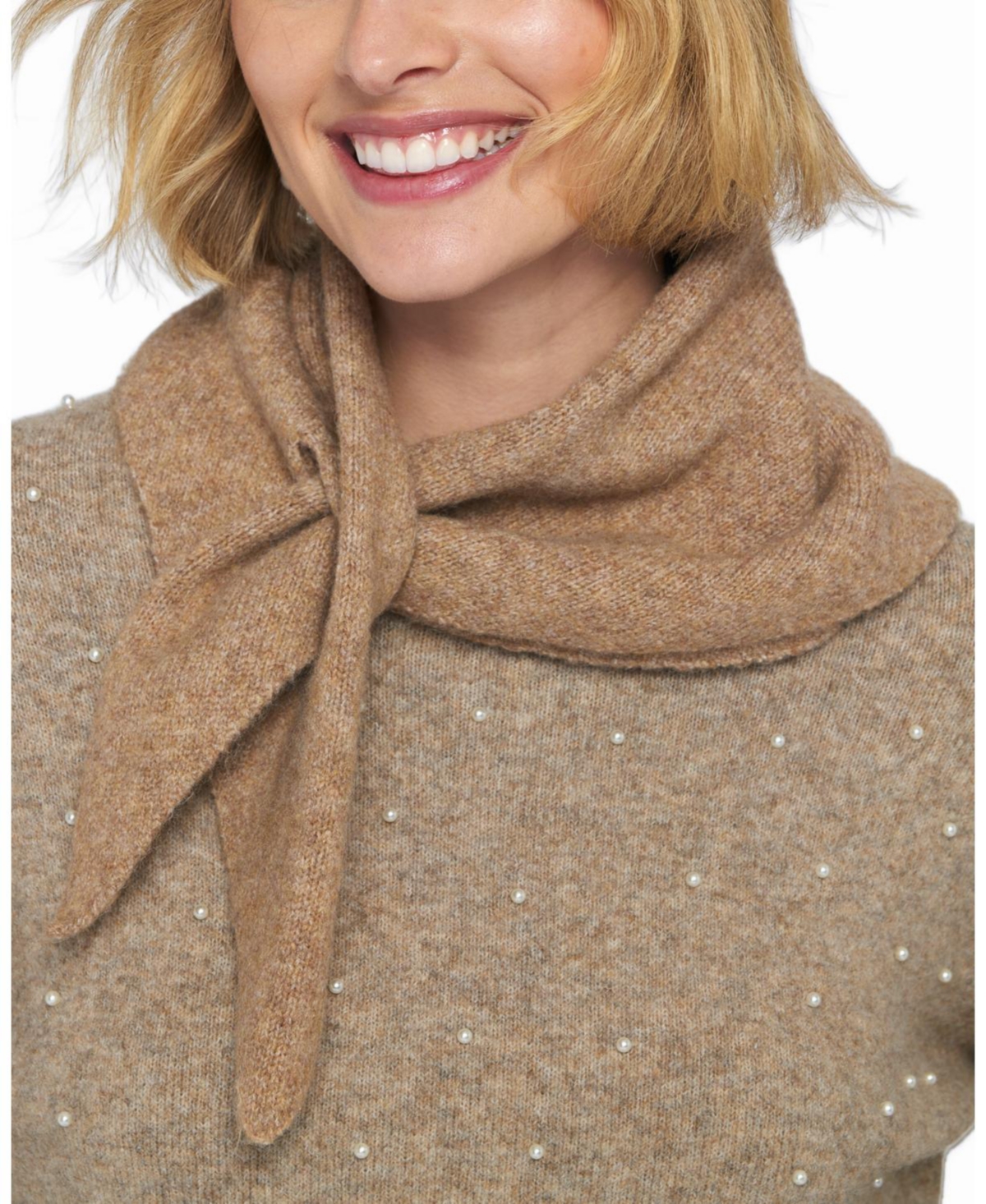 Click here for Elle Collection Sweater Scarf - Light/pastel brown prices