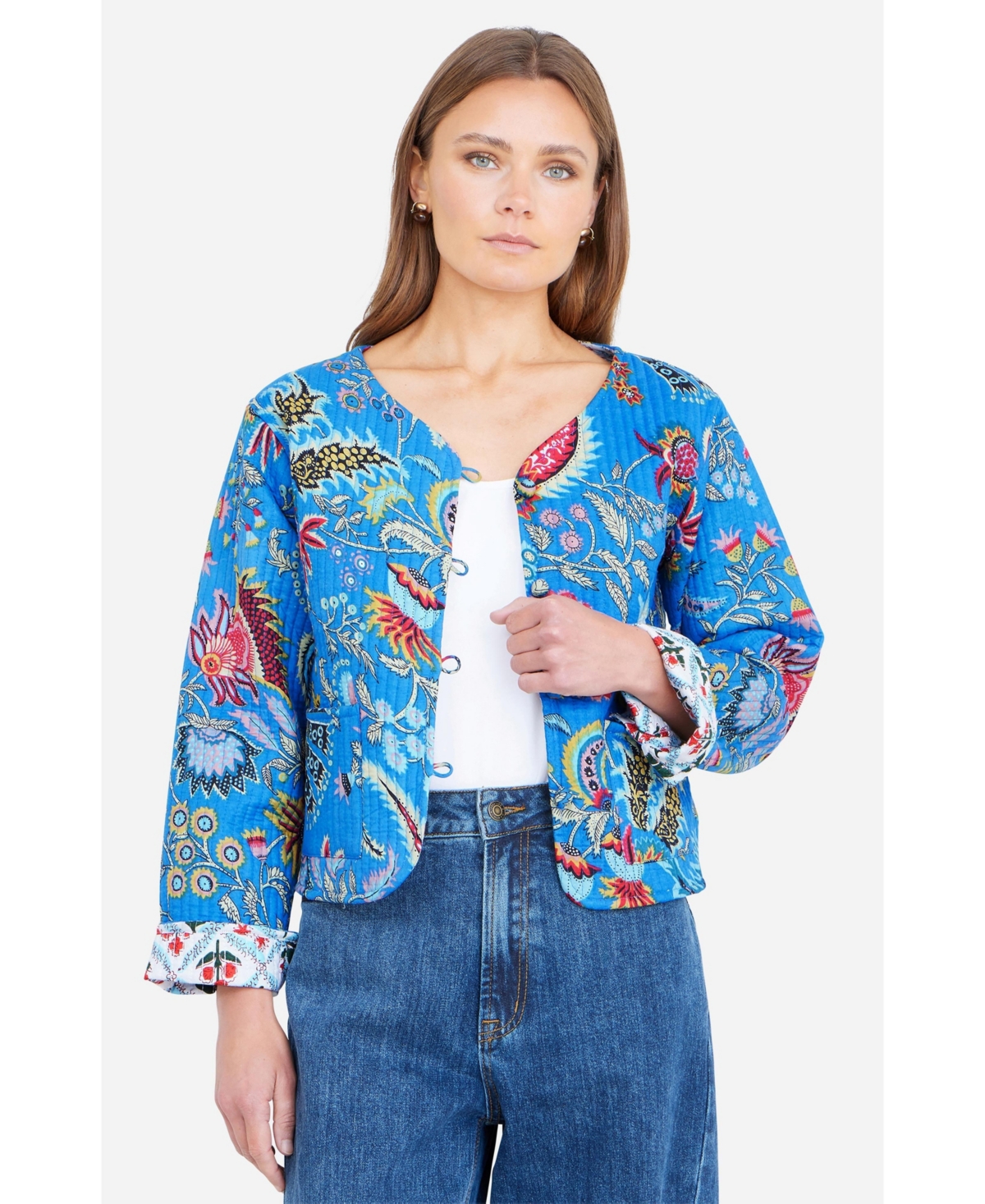 Click here for Yumi Womens Boho Cotton Reversible Quilted Jacket... prices