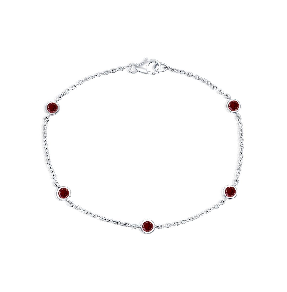 Click here for Simona Sterling Silver  Round Bezel-Set Gemstone B... prices