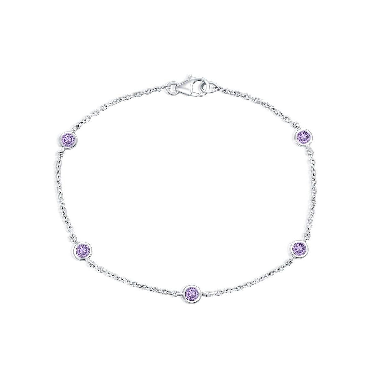 Click here for Simona Sterling Silver  Round Bezel-Set Gemstone B... prices