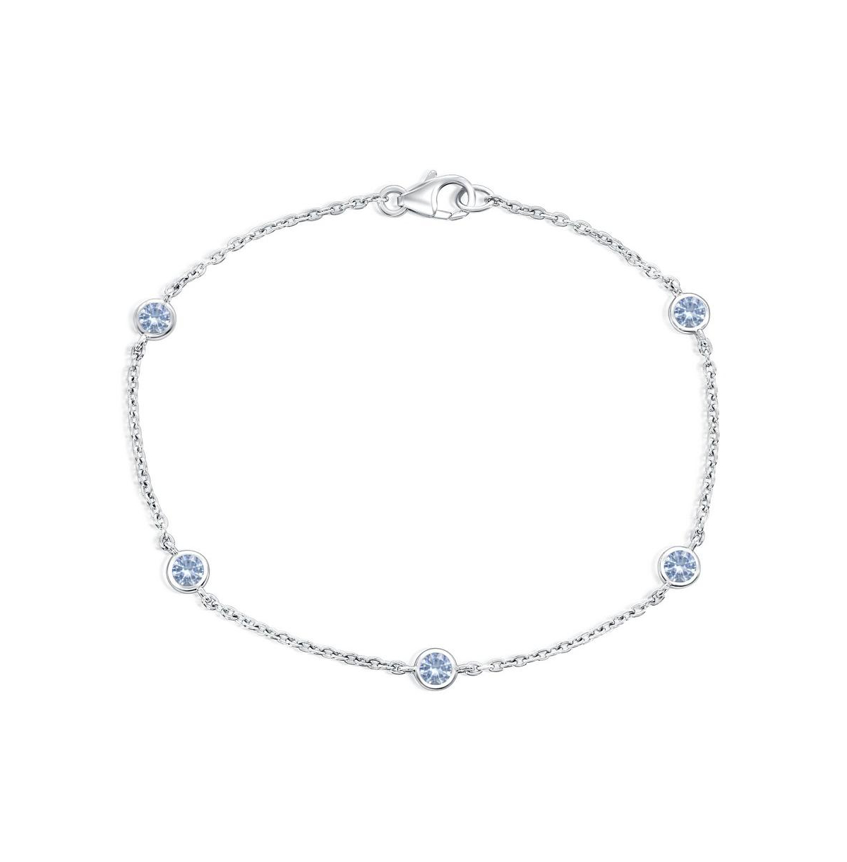 Click here for Simona Sterling Silver  Round Bezel-Set Gemstone B... prices