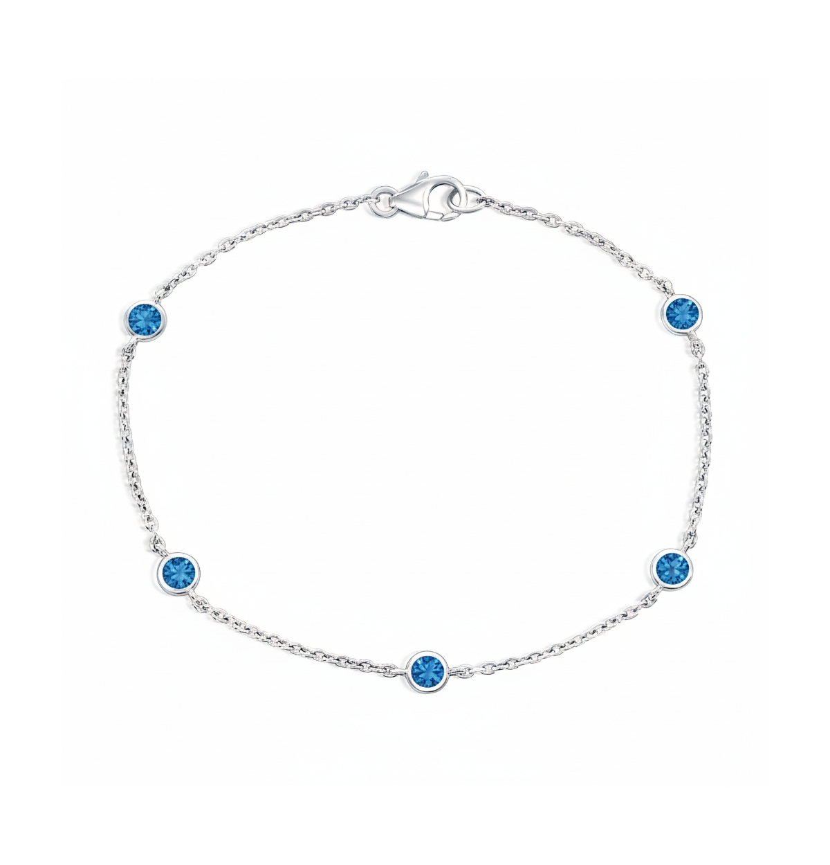 Click here for Simona Sterling Silver  Round Bezel-Set Gemstone B... prices