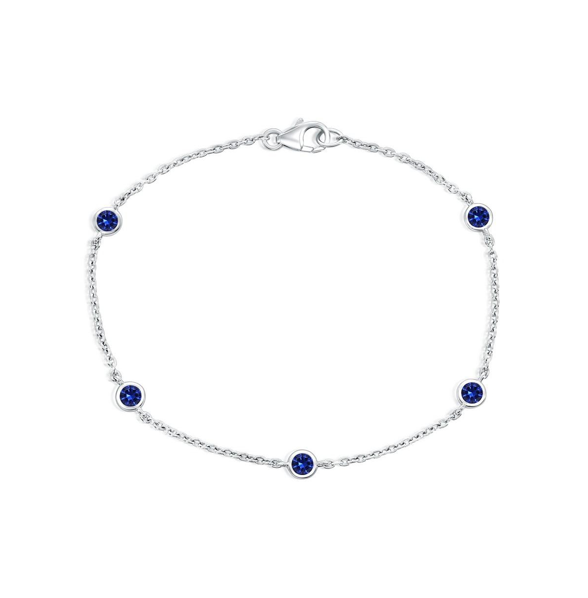 Click here for Simona Sterling Silver  Round Bezel-Set Gemstone B... prices