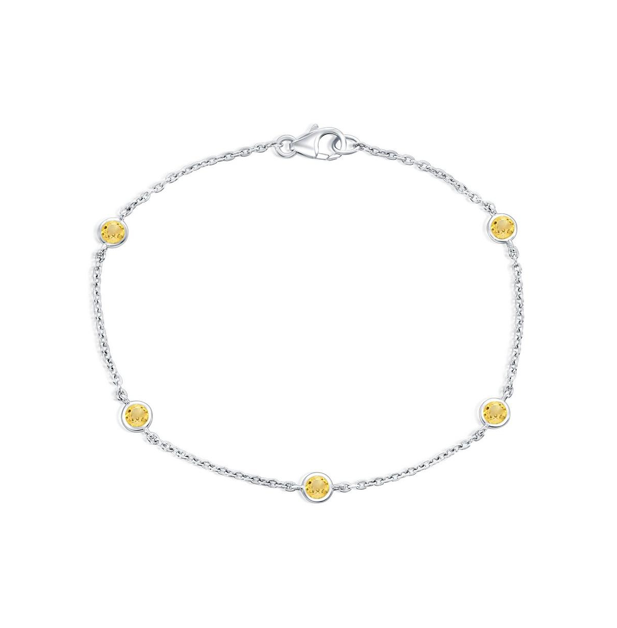 Click here for Simona Sterling Silver  Round Bezel-Set Gemstone B... prices