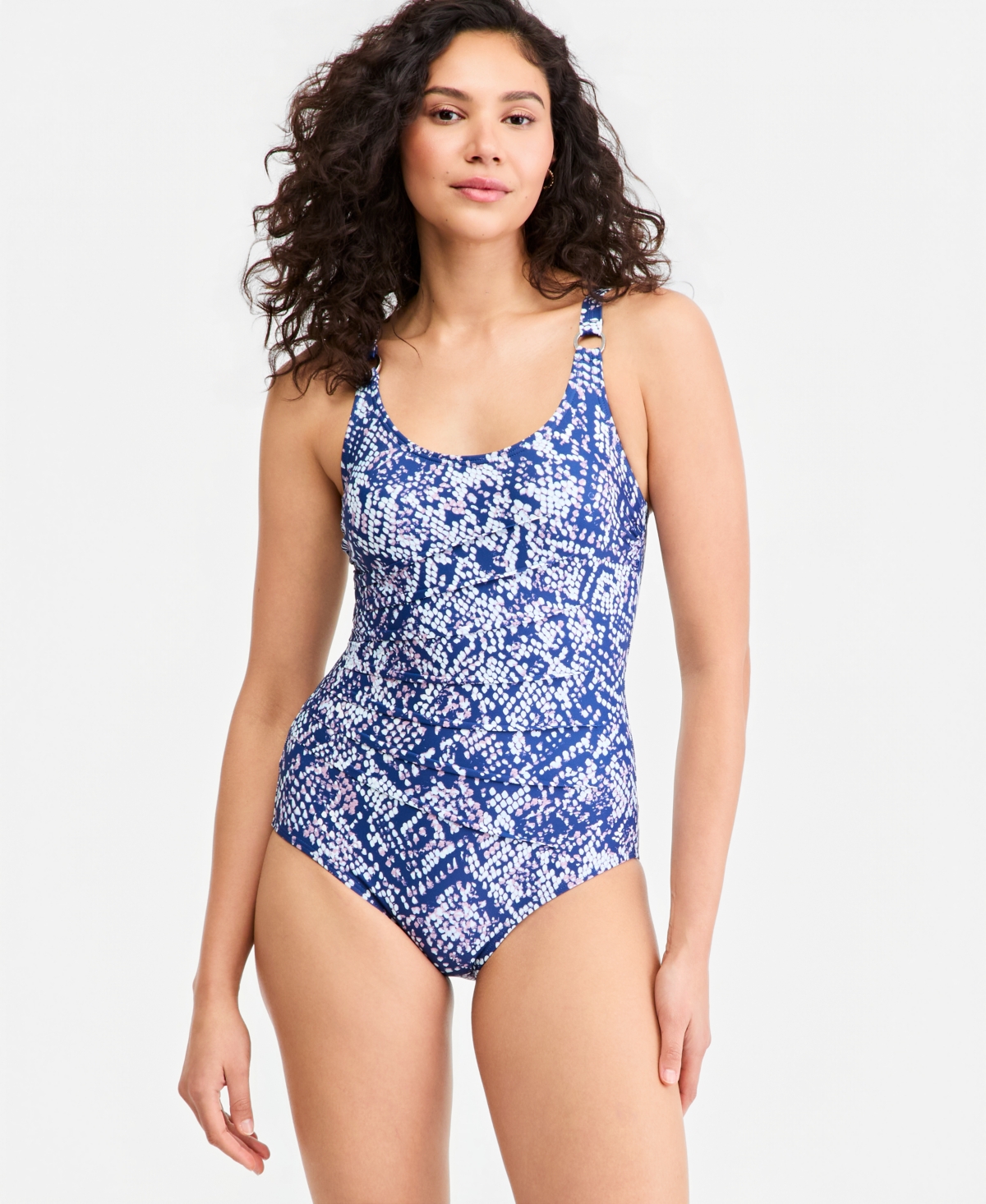 Click here for Dkny Womens One-Piece Starburst Swimsuit - Admiral... prices