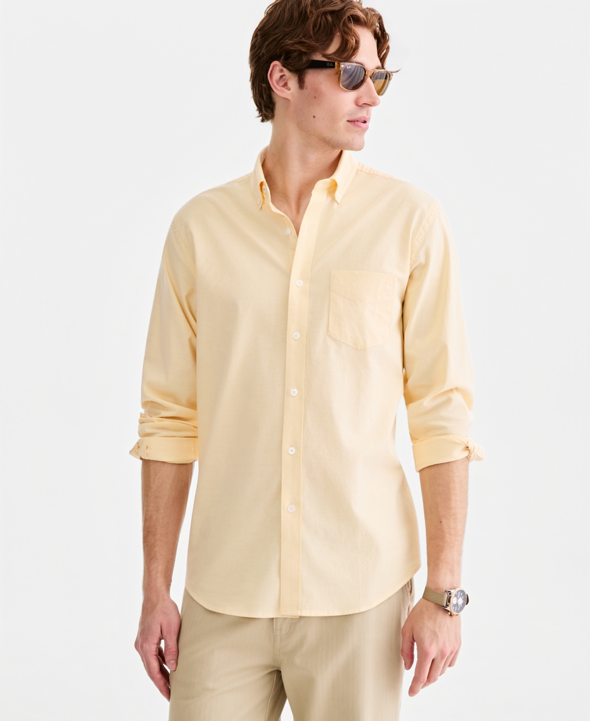 Click here for Club Room Mens Solid Stretch Oxford Cotton Shirt... prices