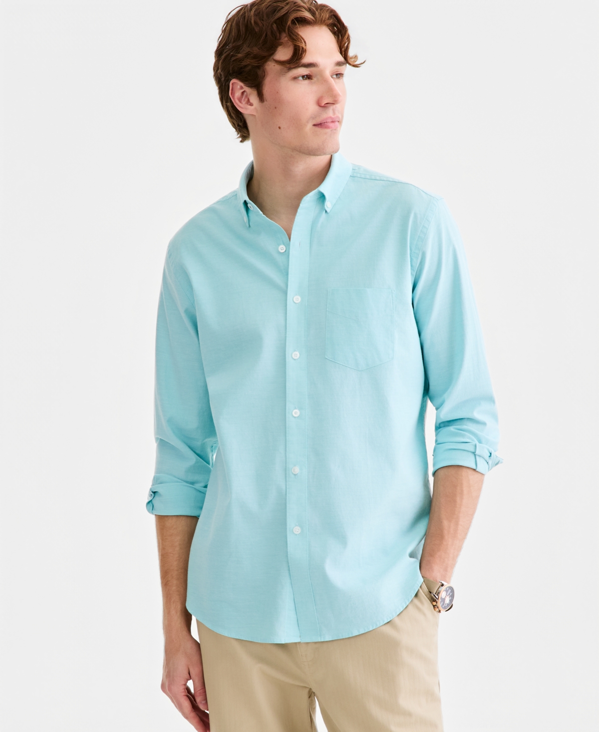 Click here for Club Room Mens Solid Stretch Oxford Cotton Shirt... prices