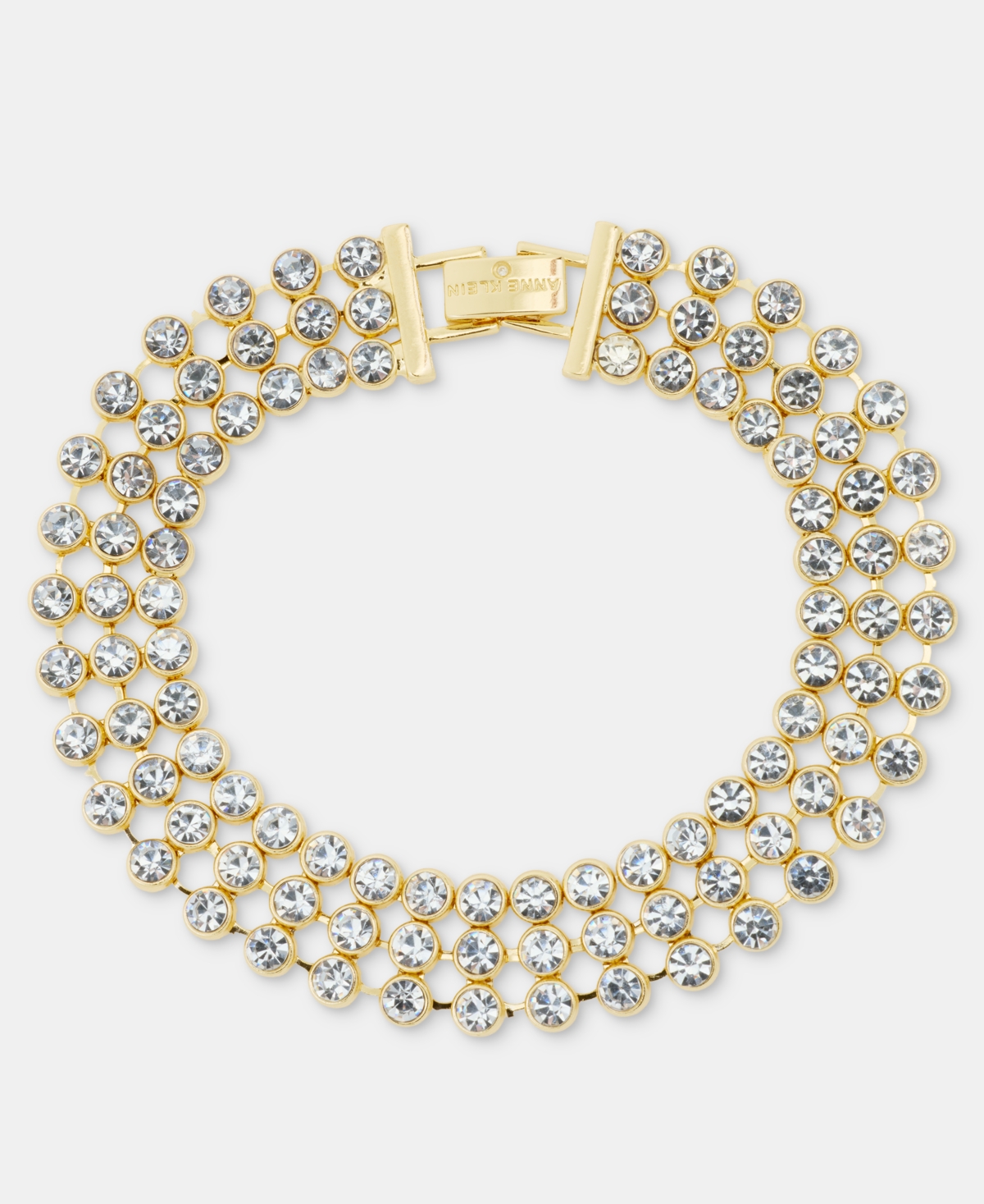 Click here for Anne Klein Crystal Mesh Chain Flex Bracelet - Whit... prices