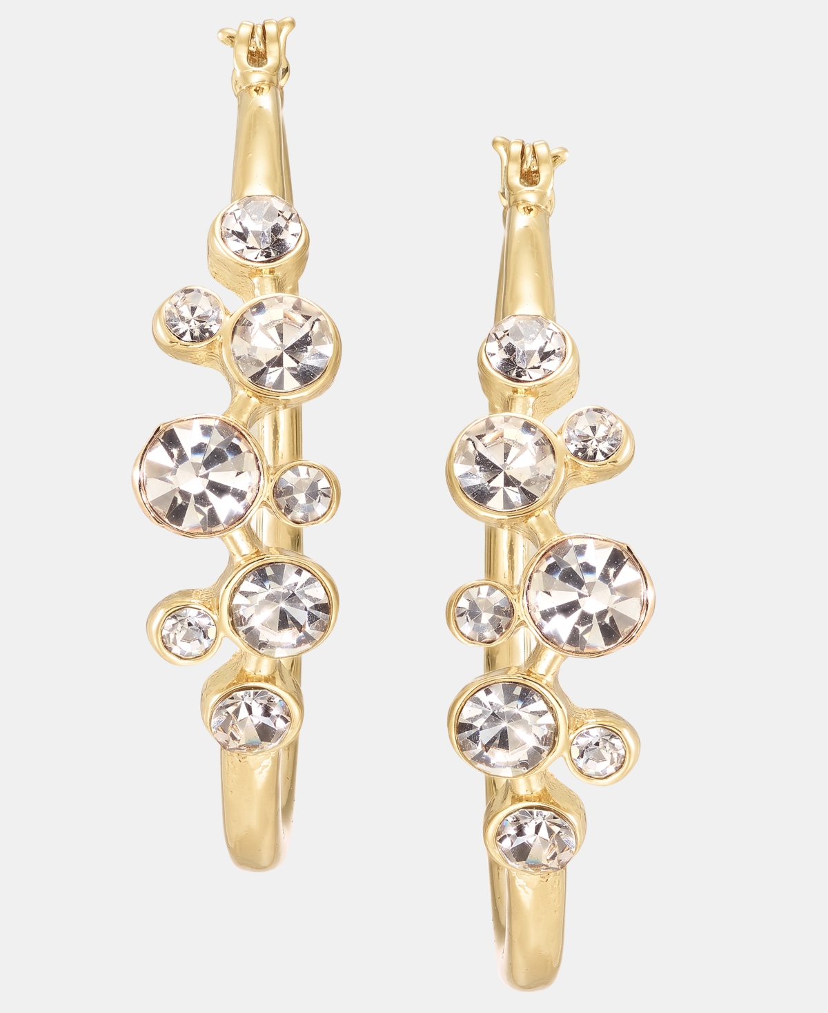 Click here for Anne Klein Medium Crystal Cluster Hoop Earrings  1... prices