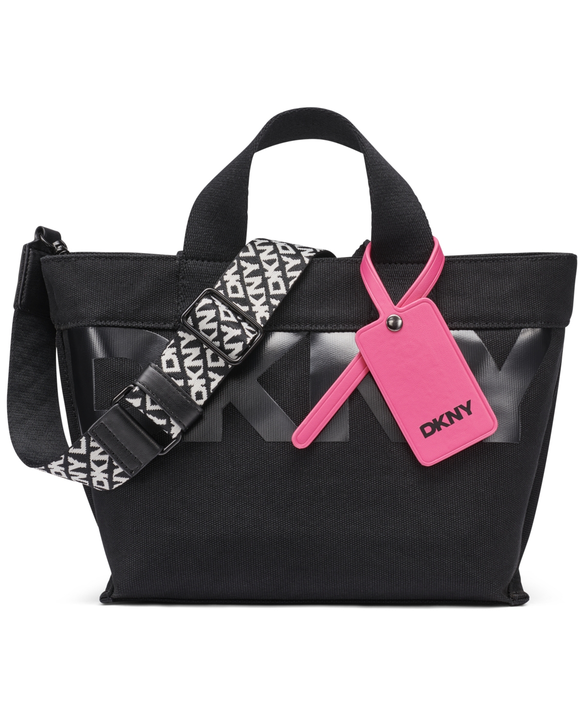 Click here for Dkny Brady Medium Logo Crossbody Bag - Black/Hot P... prices