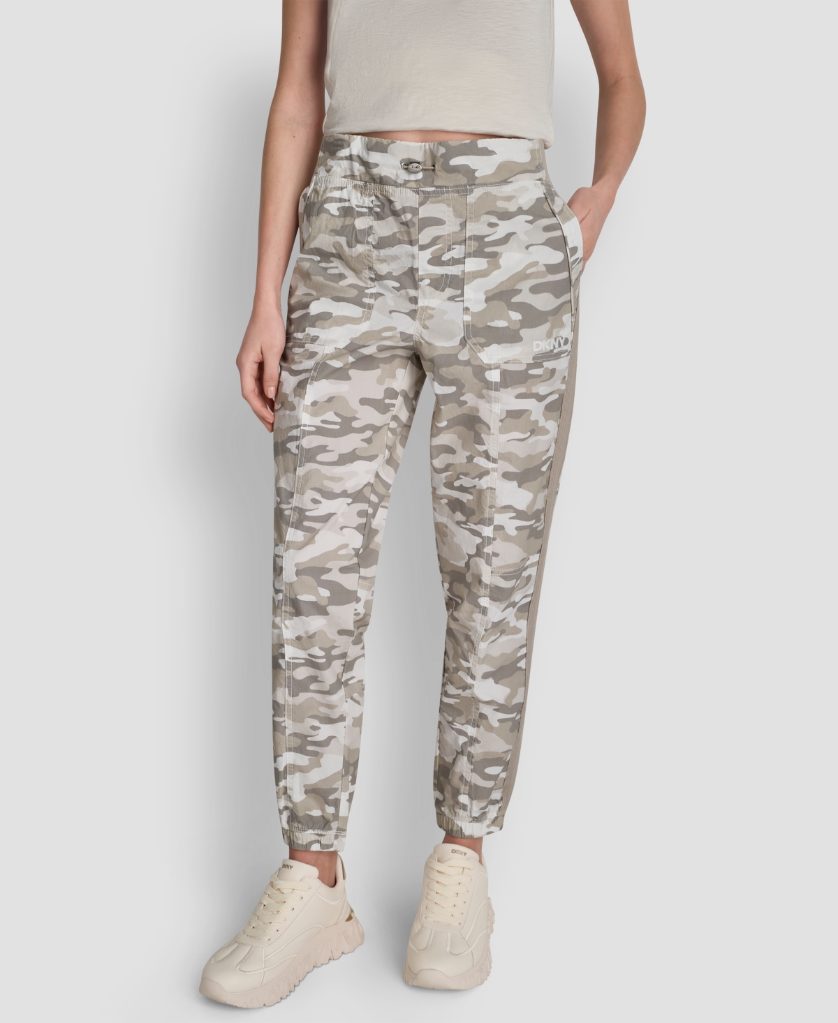 Click here for Dkny Sport Womens High Rise Bungee Waist Seamed Jo... prices