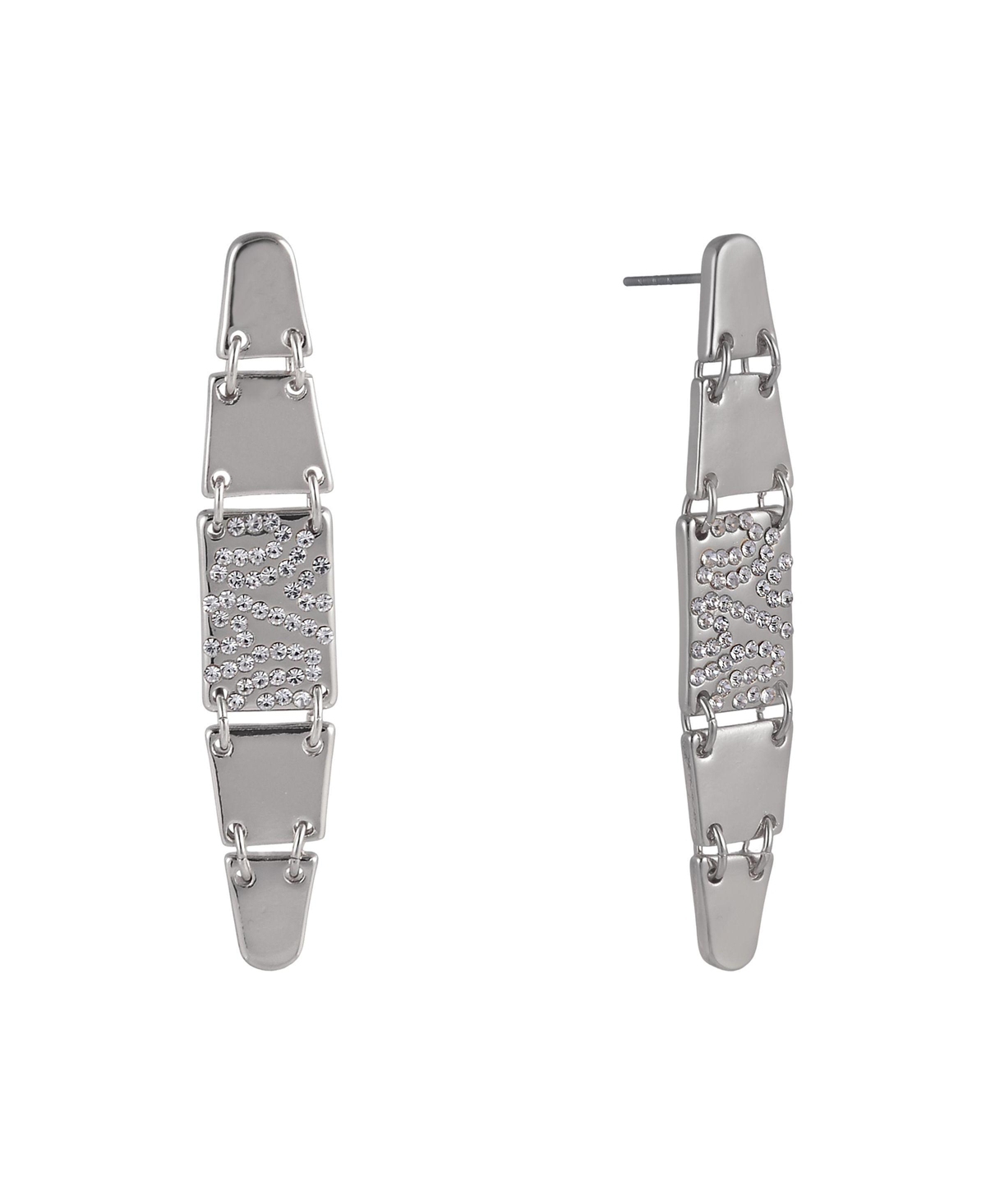 Click here for Laundry by Shelli Segal Silver Tone Linear Earring... prices