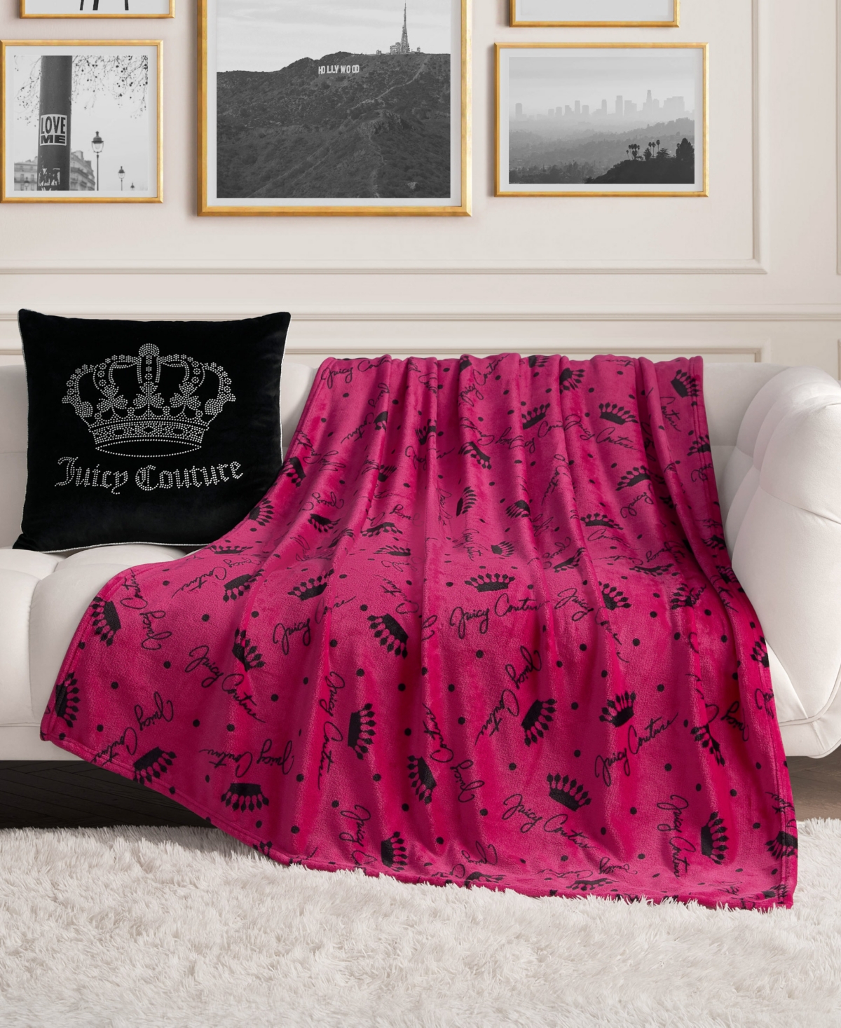 Click here for Juicy Couture Plush Throw  50 x 70 - Crown Script... prices