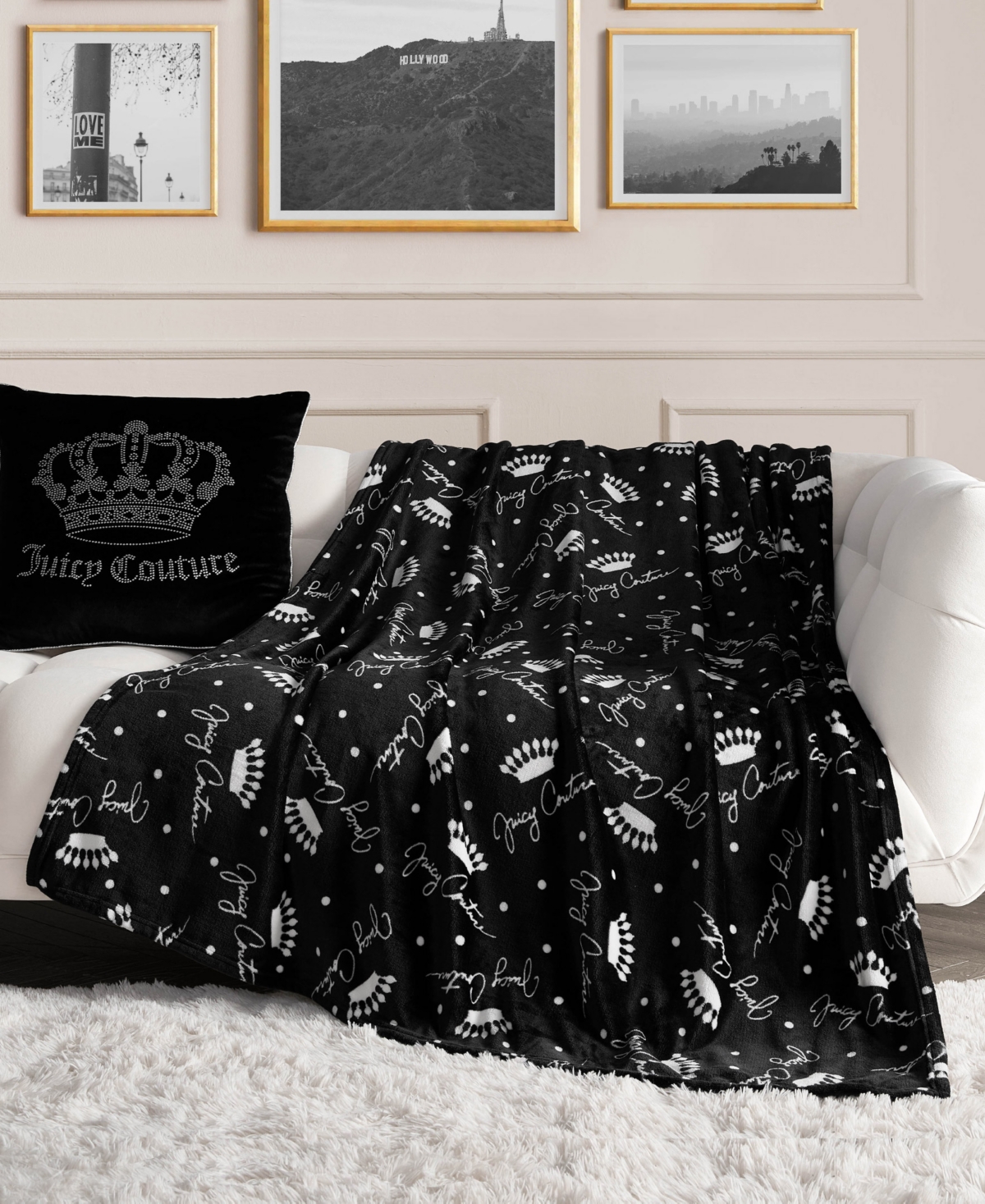 Click here for Juicy Couture Plush Throw  50 x 70 - Crown Script... prices
