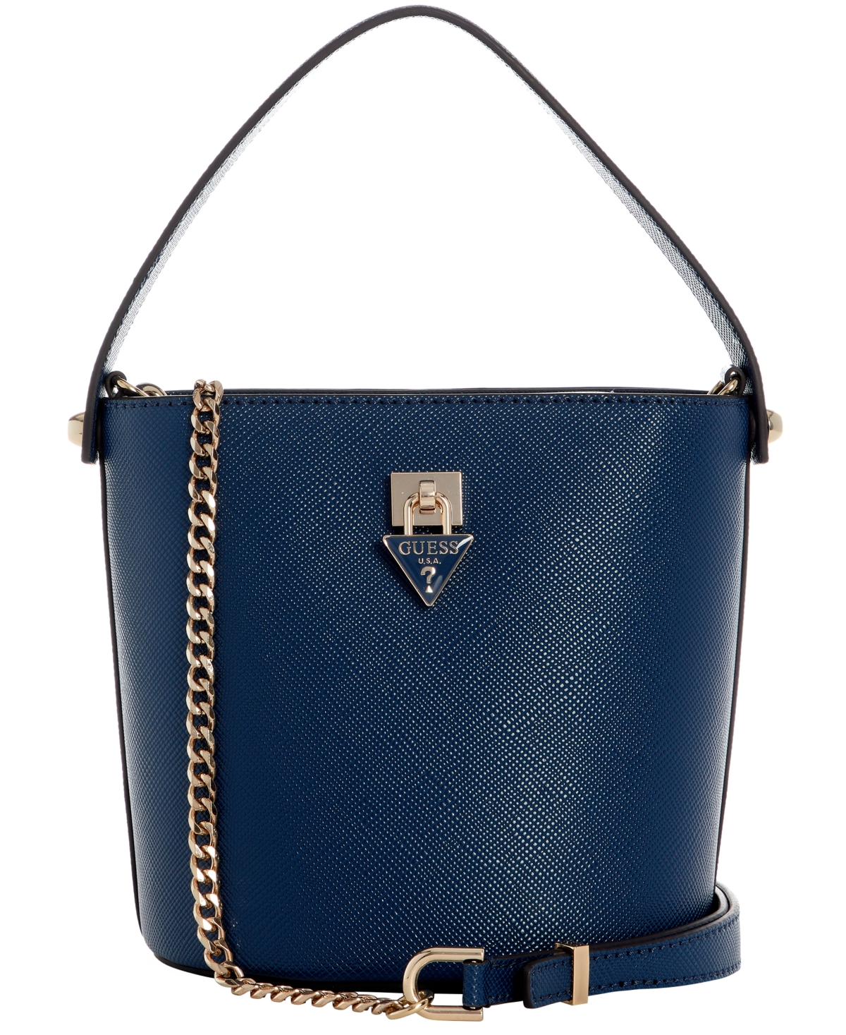 Click here for Guess Patsie Small Top Handle Bucket Bag - Blue prices