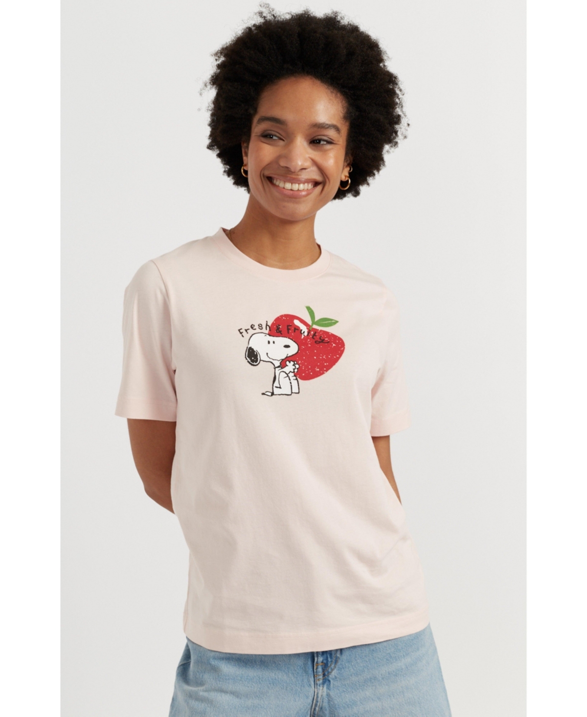 Click here for Chinti & Parker Womens Cotton Snoopy Apple T-Shirt... prices