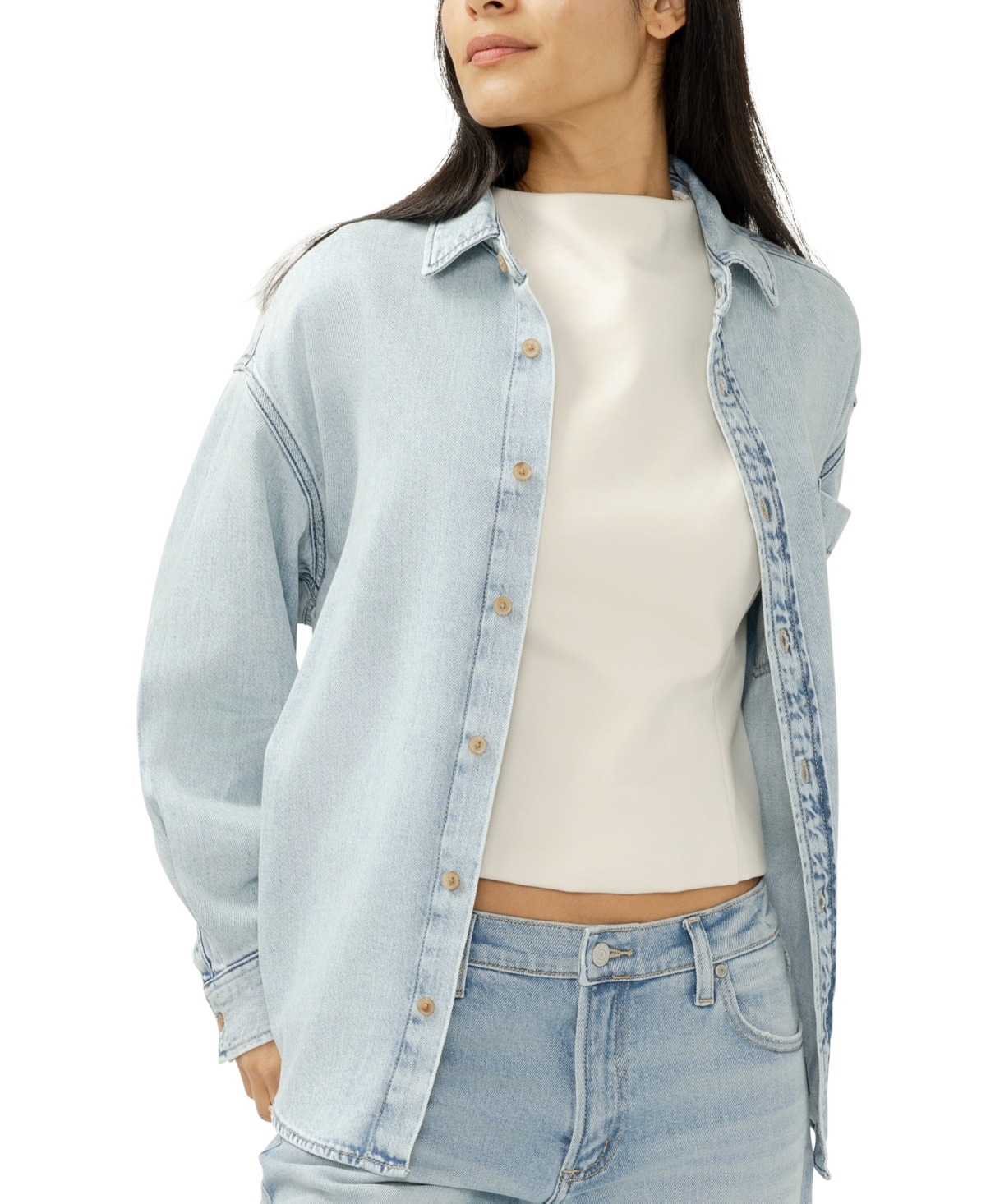 Click here for Silver Jeans Co. Womens Relaxed Button-Up Shirt -... prices