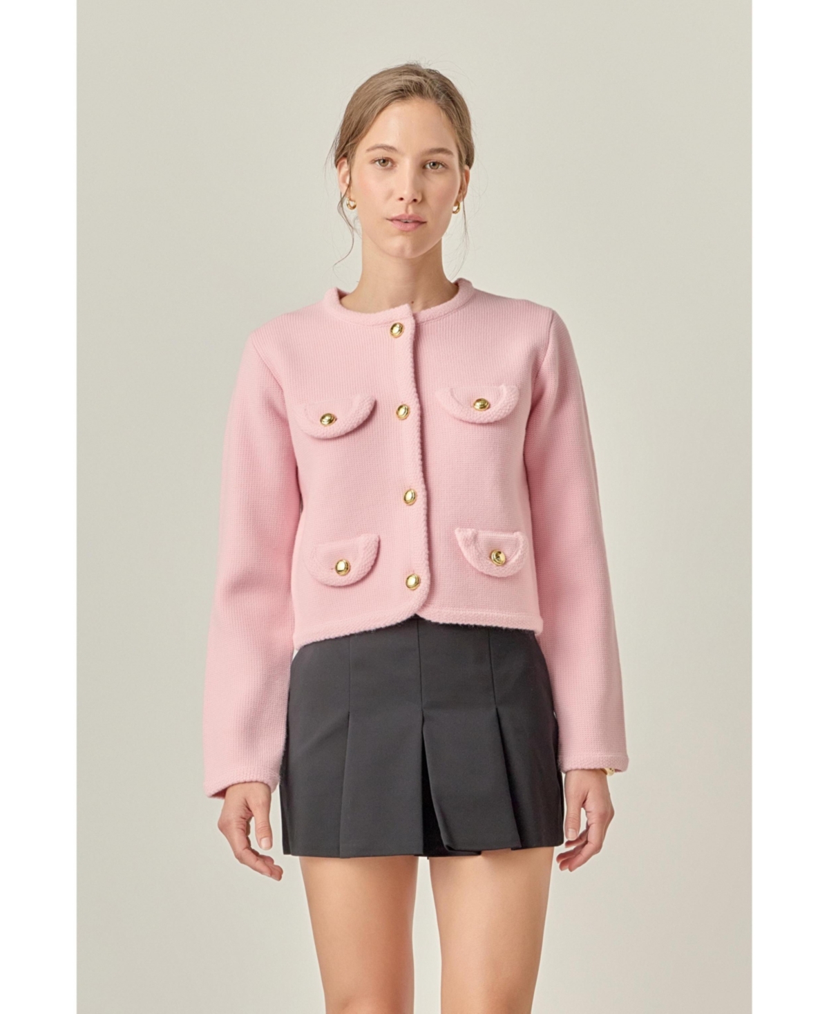 Click here for English Factory Womens Round Hem Cardigan - Pink prices