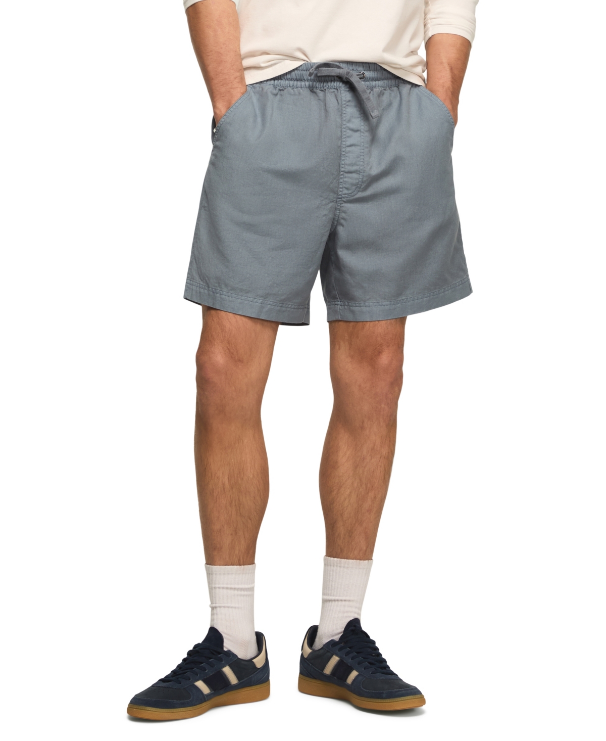 Click here for Lucky Brand Mens Pull-On Linen Shorts - Flint Ston... prices