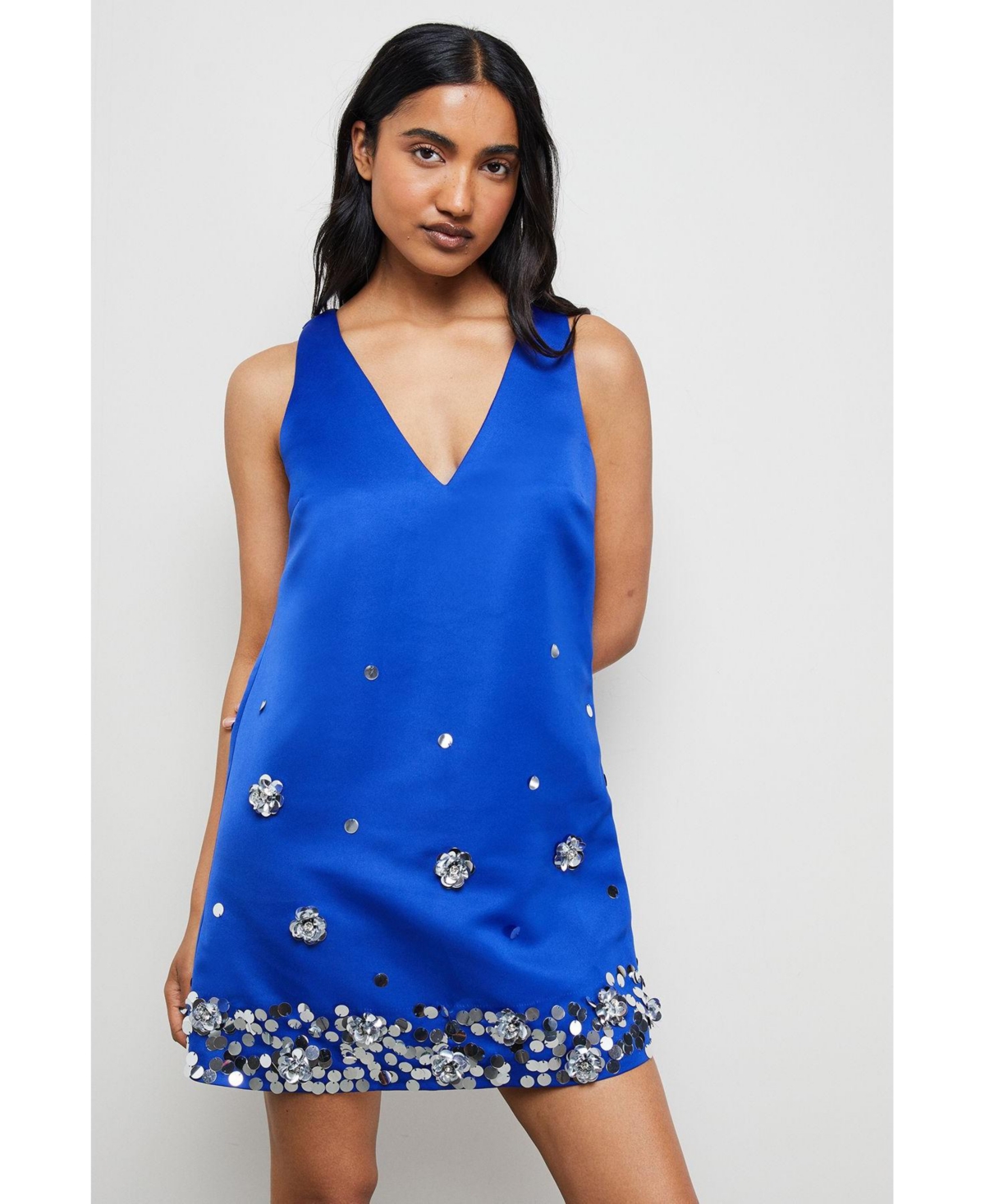 Click here for Warehouse Womens Embellished Plunge Neck Mini Dres... prices